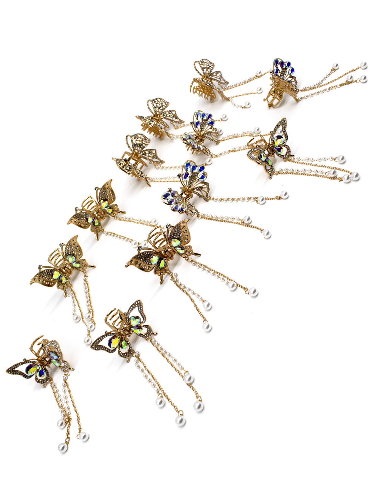 Tiburon Metalico Mariposa Tiras Dorado 12 Unidades Kirakira