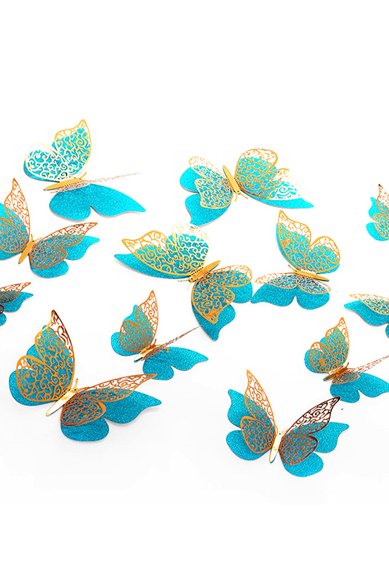 Deco Mariposa Turquesa 12 Unidades – KiraKira