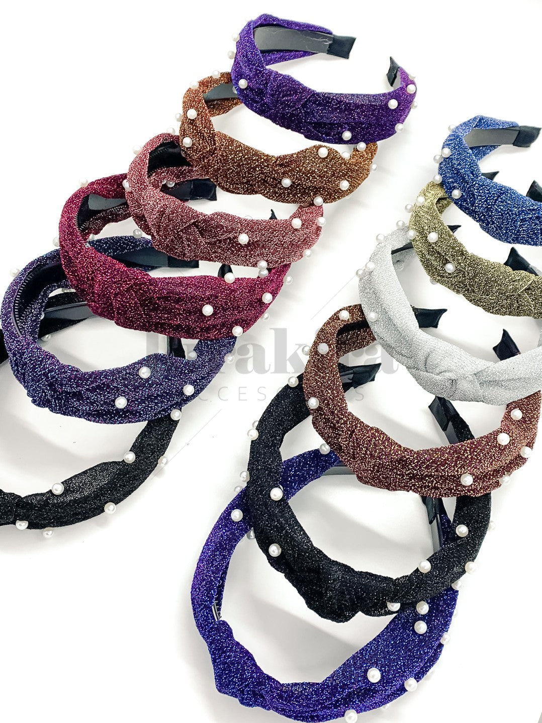 Cintillo Nudo Perlas Glitter 12 Unidades – KiraKira